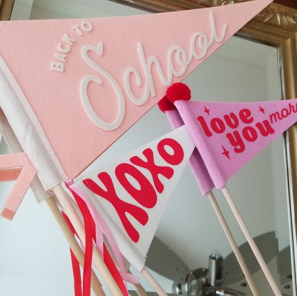 Other | Retro Style Felt Pink Flags | Poshmark